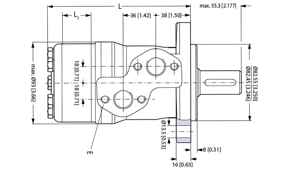 Danfoss OMP SAEA 2Bolt 6T Spline Shaft 1/2 inch BSP Ports. Hydraulic ...