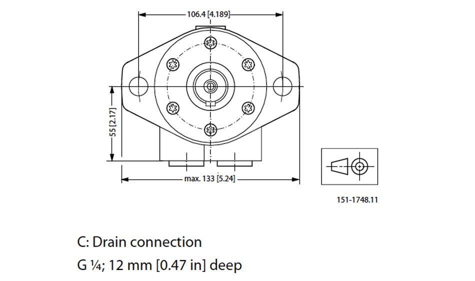 Danfoss OMP SAEA 2Bolt 6T Spline Shaft 1/2 inch BSP Ports. Hydraulic ...