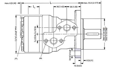 Danfoss OMR SAEA 2Bolt 6T Spline Shaft 1/2 inch BSP Ports. Hydraulic ...